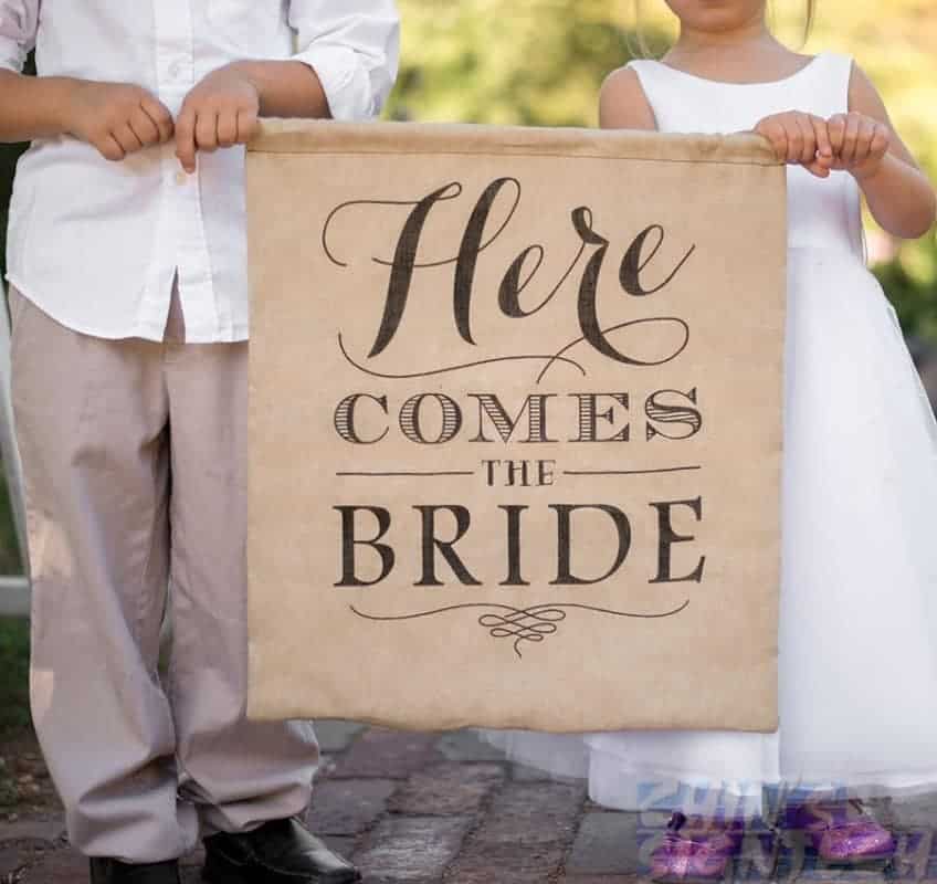 Here Comes the Bride Sign - Customized wedding banners