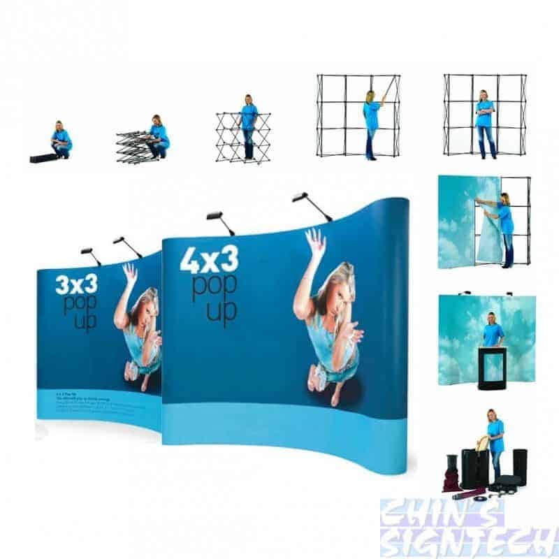 Curve or Straight Pop Up Displays - Portable