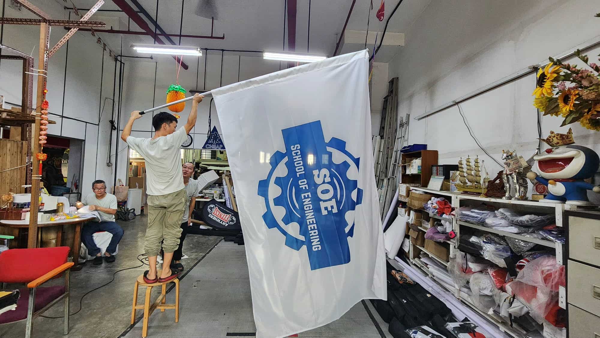 Custom Flag Printing - digital printing directly onto fabric.